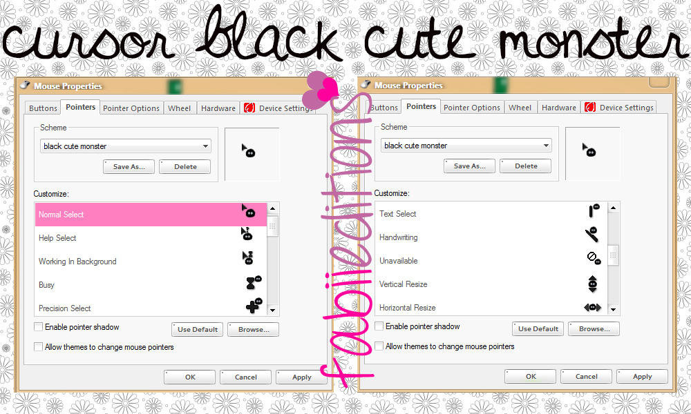 Cursor Black Cute Monster by fabii27 on DeviantArt