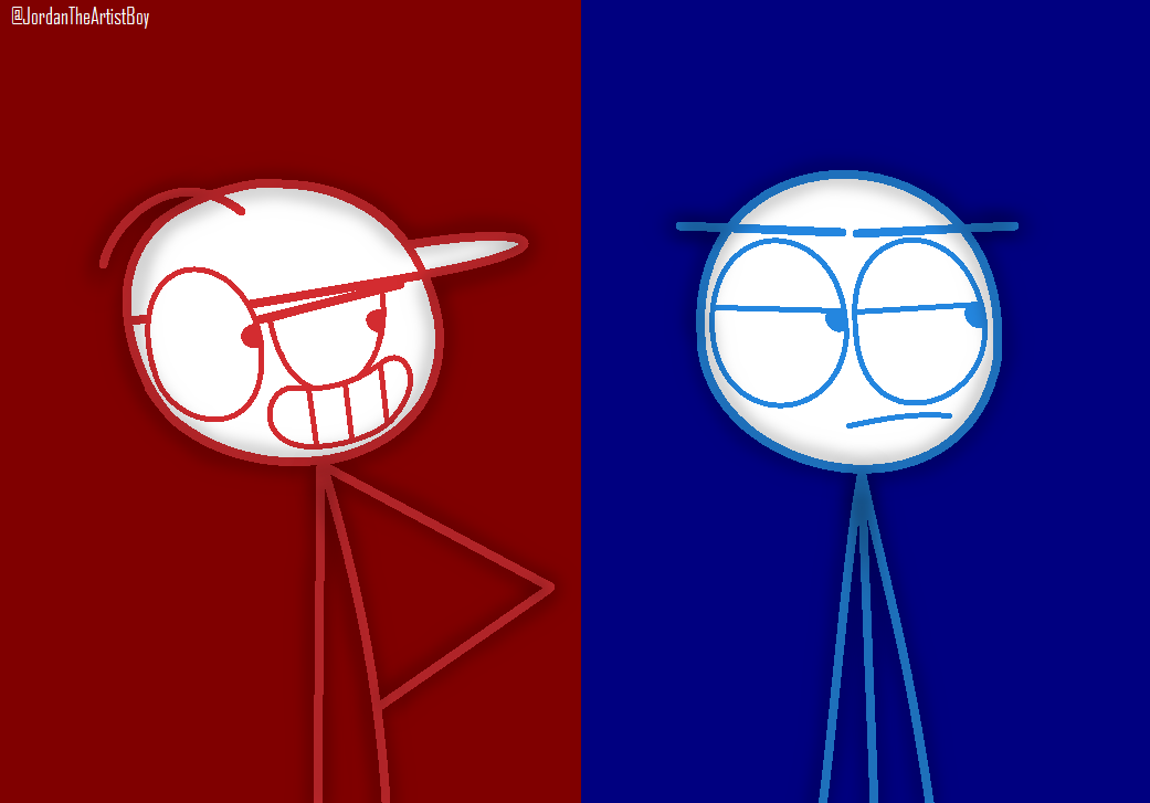Red And Blue Dick Figures By Jordanbeckwith On Deviantart