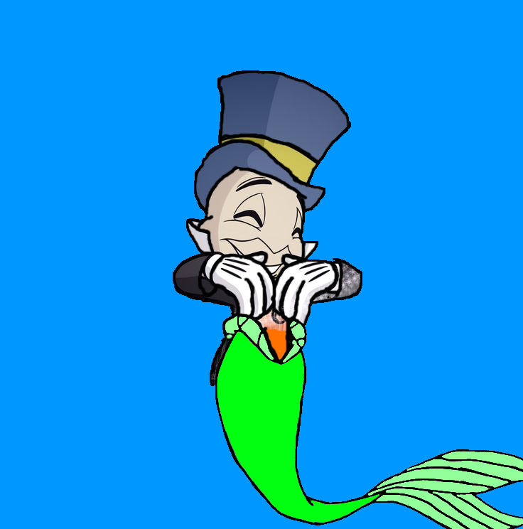 Jiminy cricket is a mer-cricket by BriannaSheppard on DeviantArt