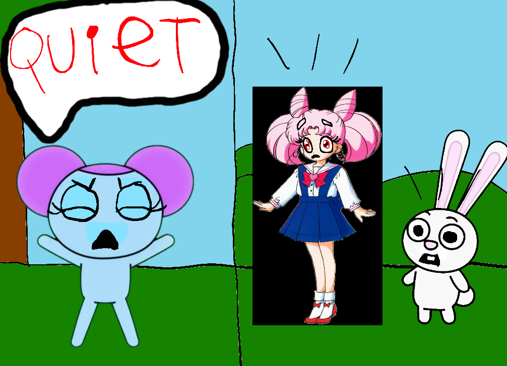 Pibby Saying Quiet with bunbun and Mini moon by BriannaSheppard on DeviantArt