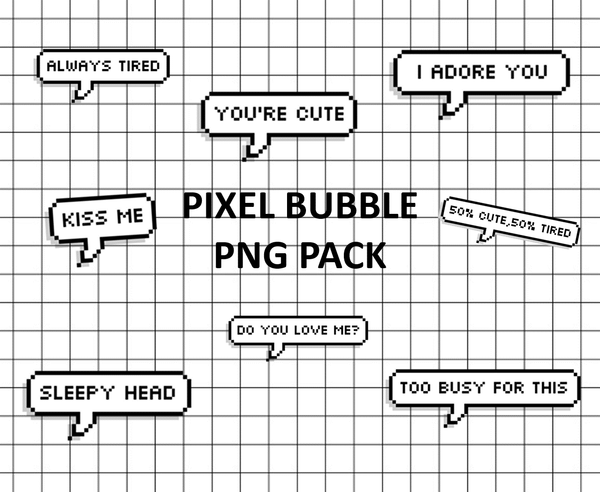 Pixel bubble png pack by pastel-blaster on DeviantArt