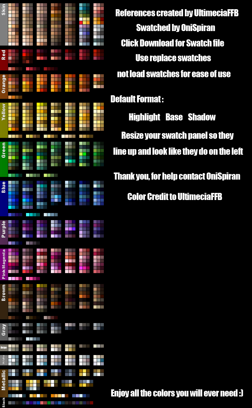 Color References 5 Swatches by IllusiveElusive on DeviantArt