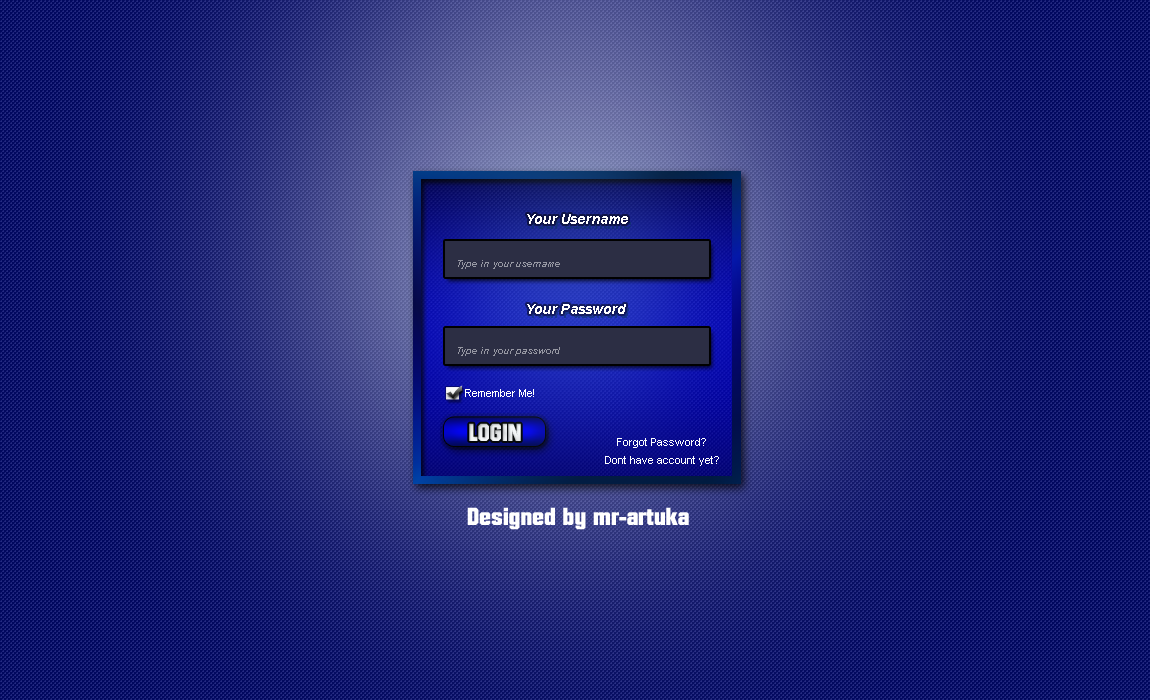 Login Box-design by mr-artuka on DeviantArt