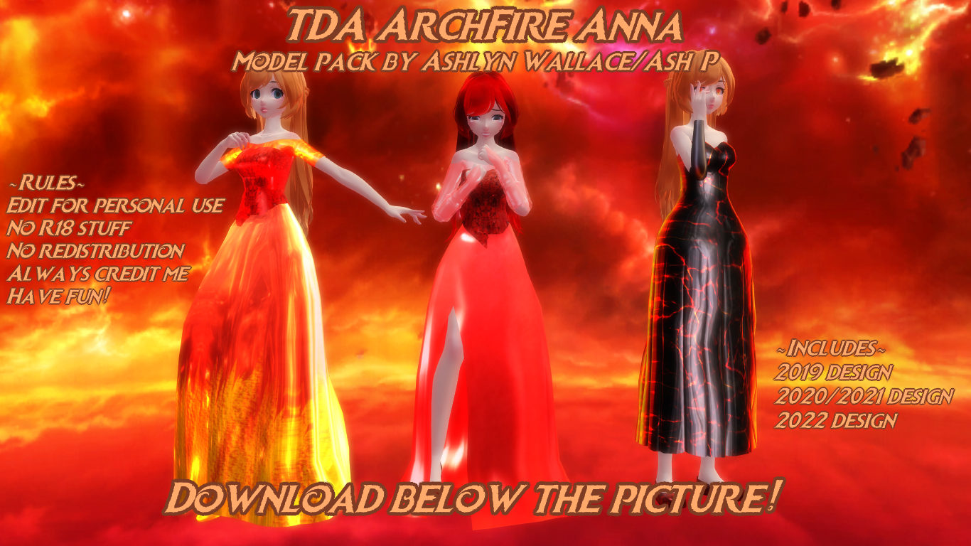 [MMD] TDA Archfire Anna model pack (DL Down) by AshPUTAUloidQueen on ...