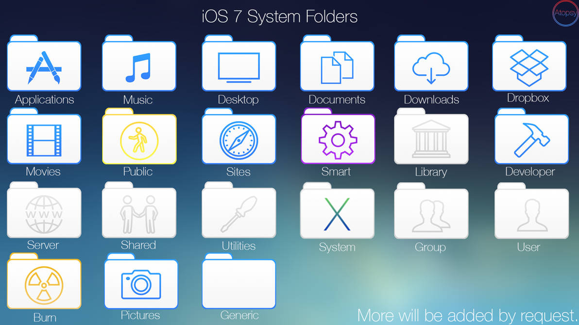 iOS 7 Style System Folders by Atopsy on DeviantArt