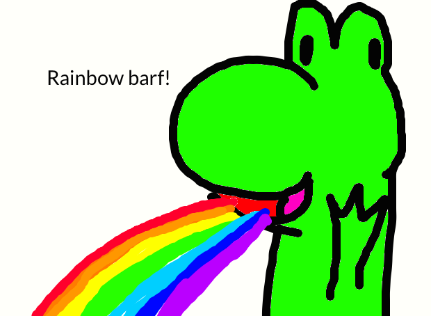 Yoshi rainbow vomit by KarinByrne on DeviantArt