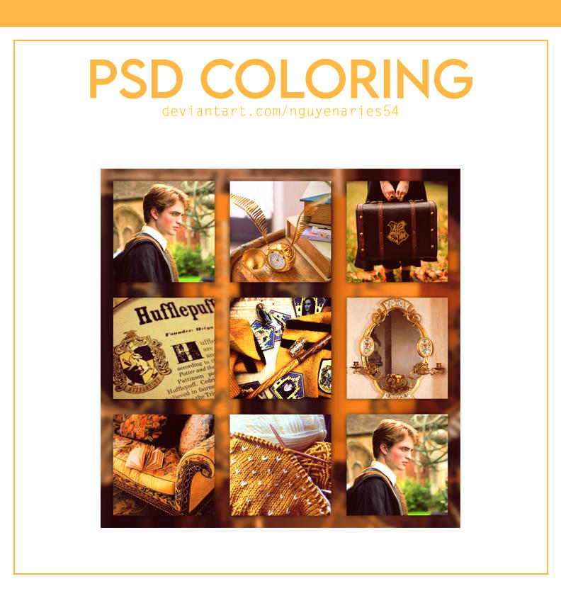 PSD Coloring - 11 /// Hufflepuff by nguyenaries54 on DeviantArt
