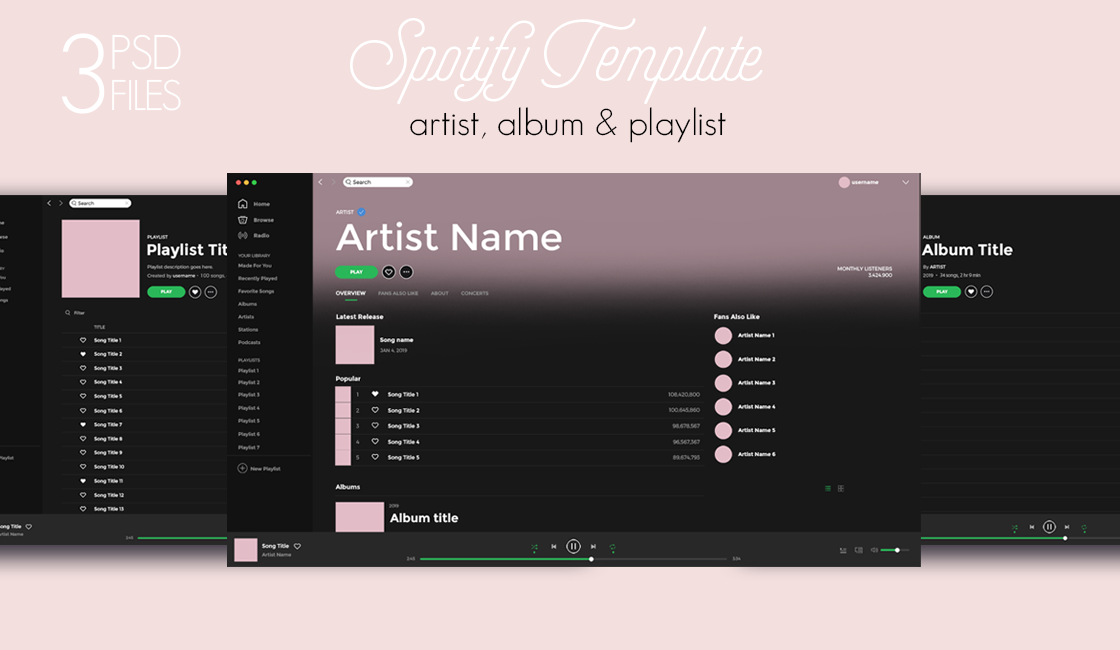 Spotify Blank Template SVG