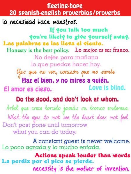 Spanish- English Proverbs 2 by Fleeting-Hope on DeviantArt