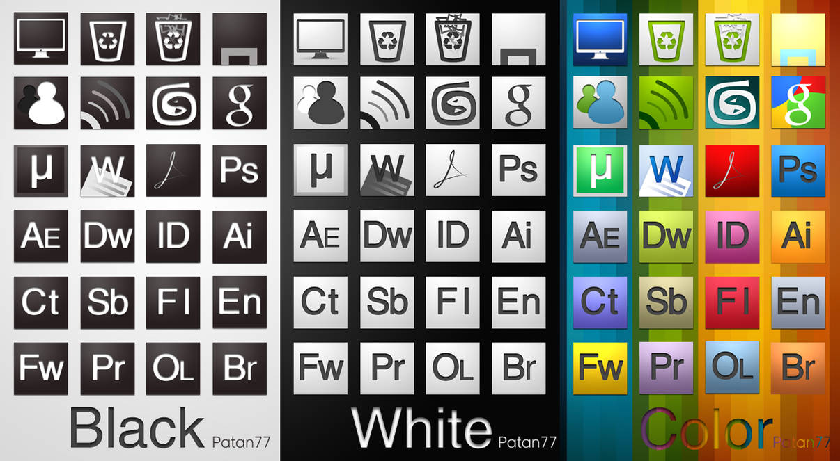 B.W.C icon pack - by Patan77 by Patan77xD on DeviantArt