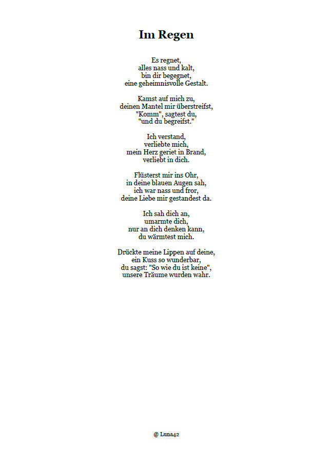 Poem: Im Regen - German by Luna42 on DeviantArt