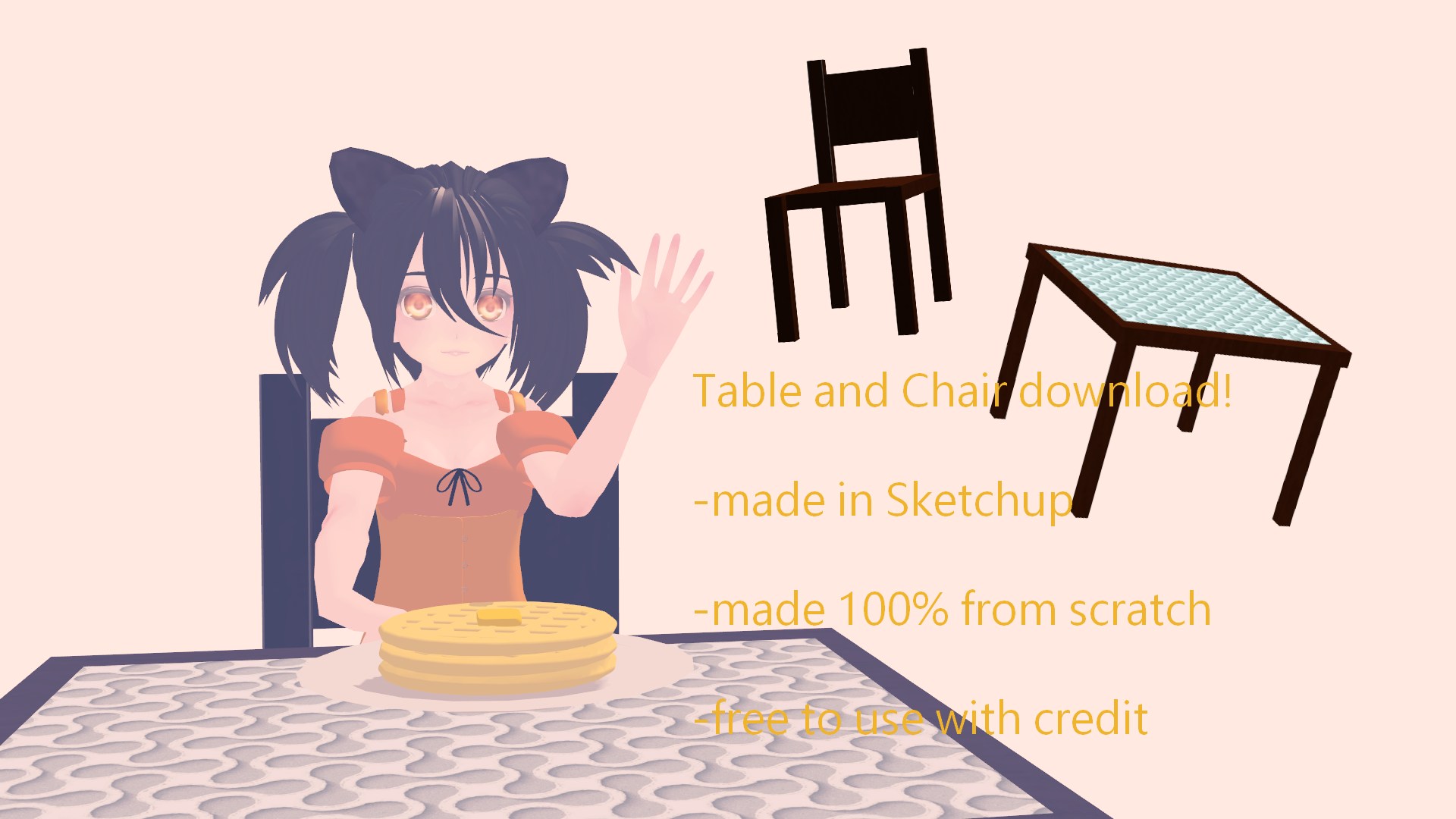 Table and Chair set by M1m1kyu on DeviantArt