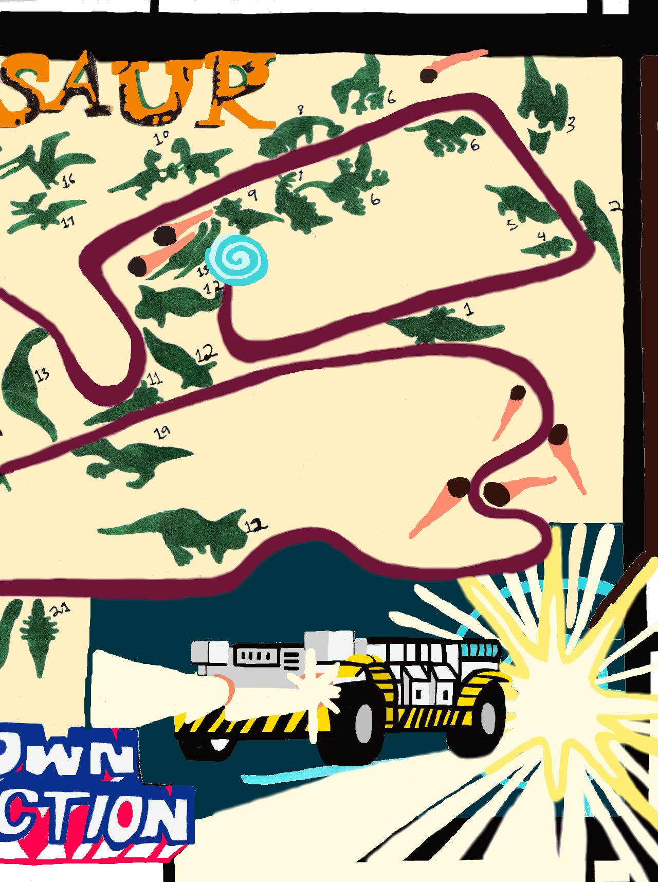 Disney Dinosaur Map Front 1 by tcr11050 on DeviantArt