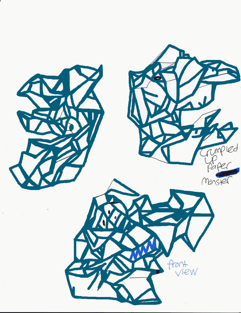 Crumpled Paper Monster Redone by tcr11050 on DeviantArt