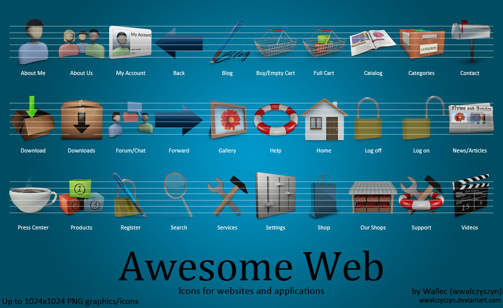 Awesome Web Icons by wwalczyszyn on DeviantArt