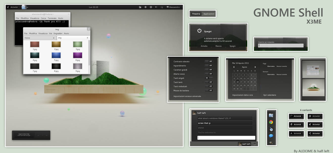 GNOME Shell - X3ME by ALEX3ME on DeviantArt