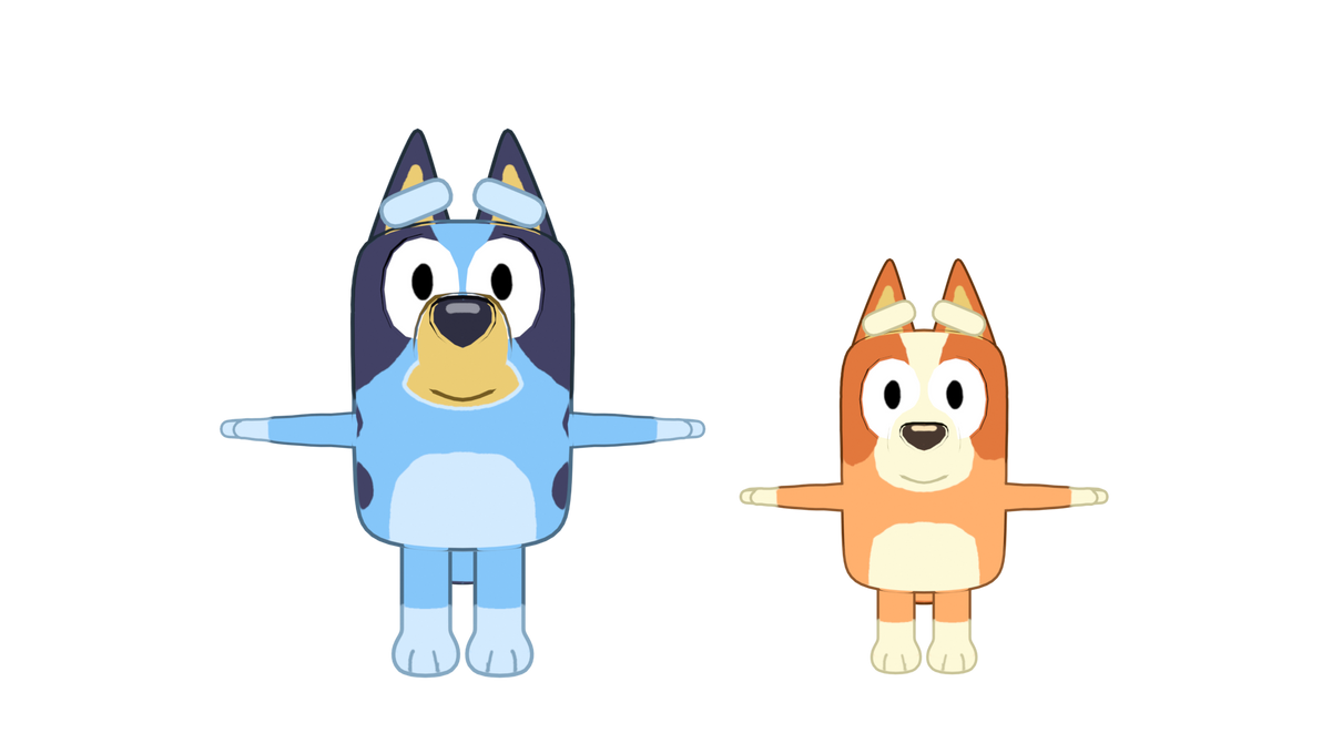 Bluey and Bingo 3d models (blender) by coolbeanslollol on DeviantArt