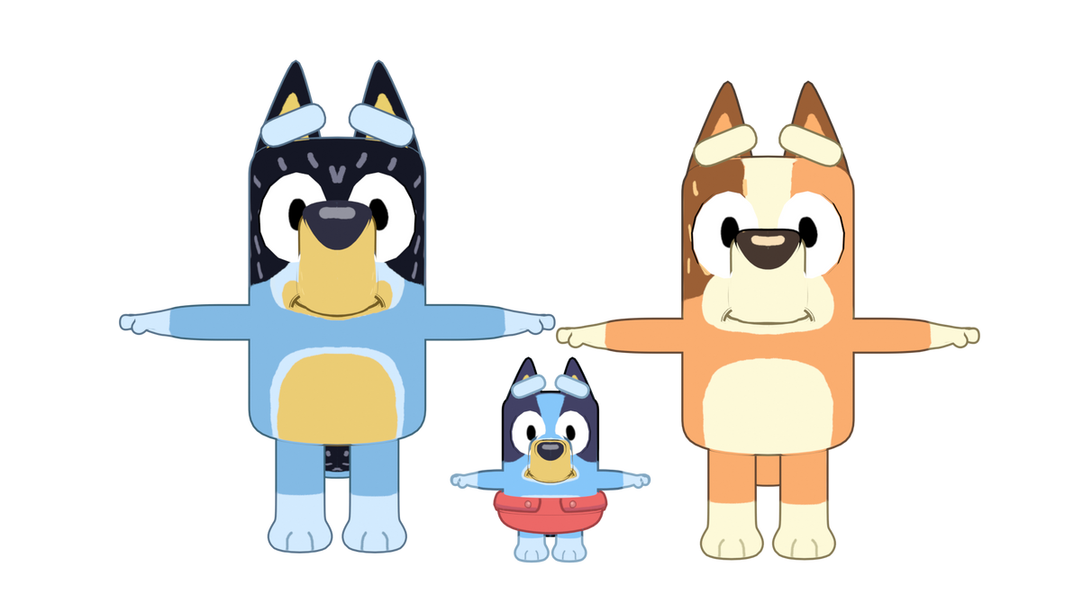 Bandit, Chilli, baby bluey 3d models (blender) by coolbeanslollol on ...