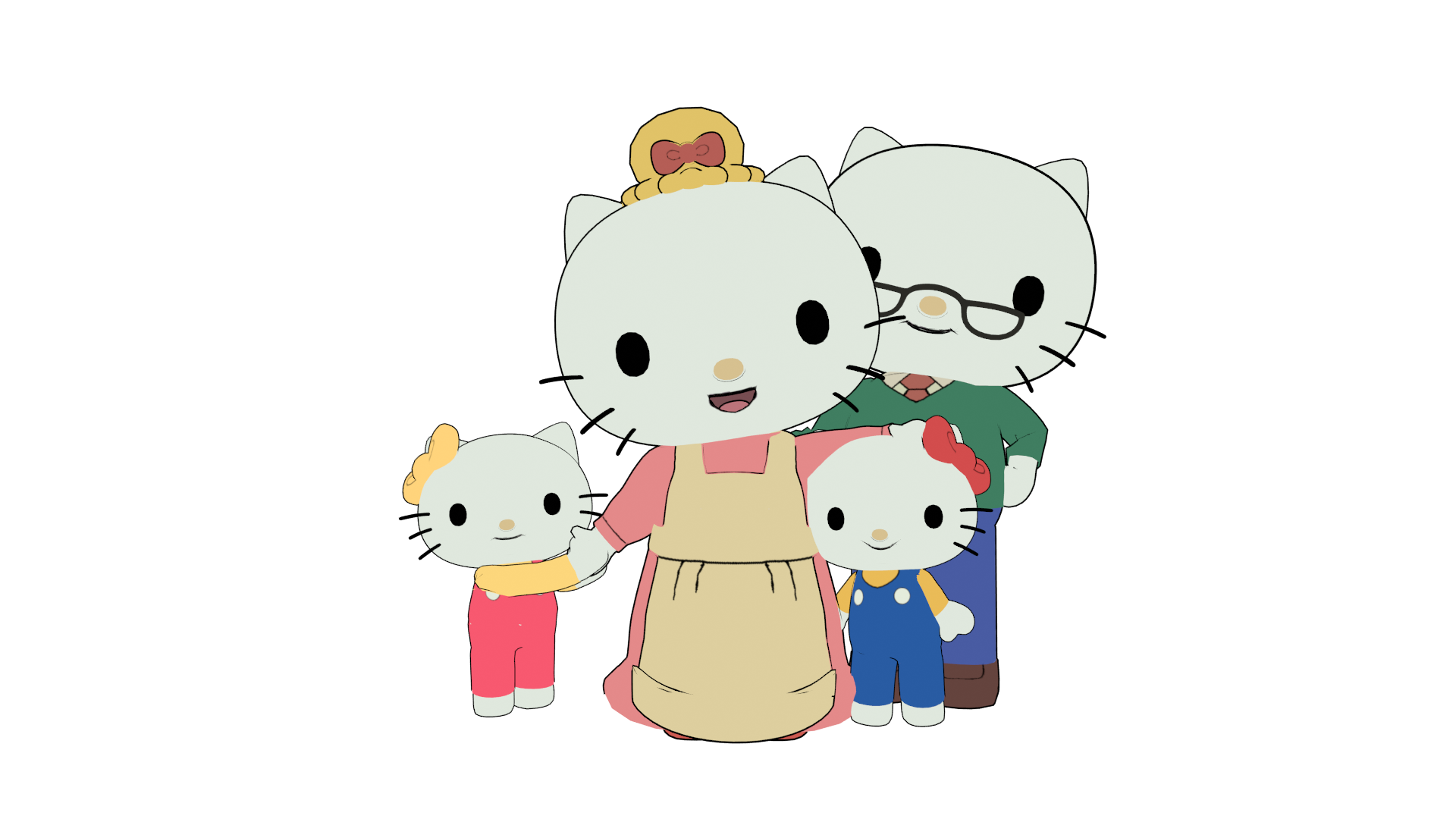 Hello Kitty Family 3d Models (Blender) by coolbeanslollol on DeviantArt