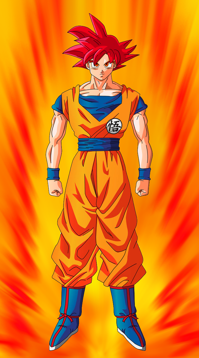 Goku Super Saiyan God (Original) by xTUNEx on DeviantArt