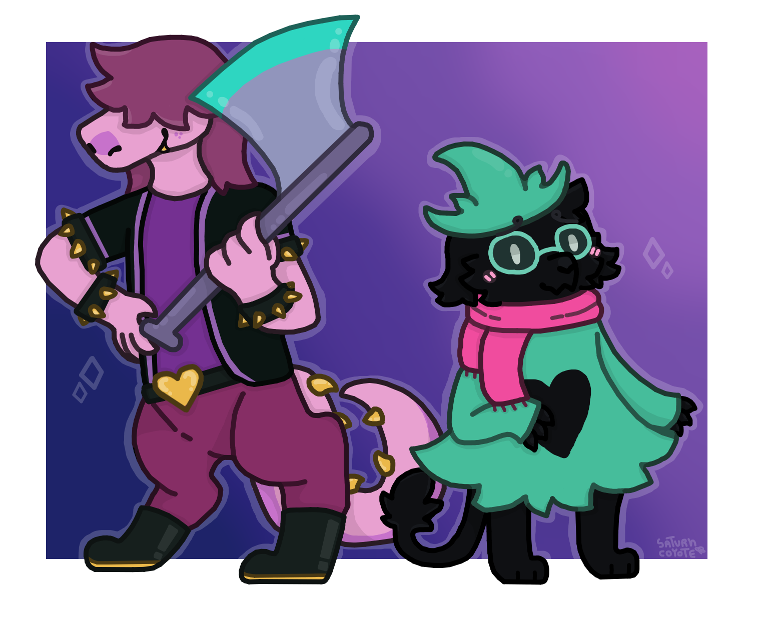 Sharp girl and lil Prince~ by saturncoyote : Deltarune