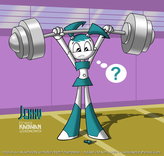 Jenny Robot lifting weights by krezz-karavan on DeviantArt