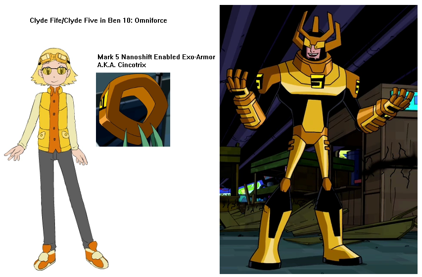 Clyde Fife/Clyde Five in Ben 10 Omniforce by NeoduelGX on DeviantArt