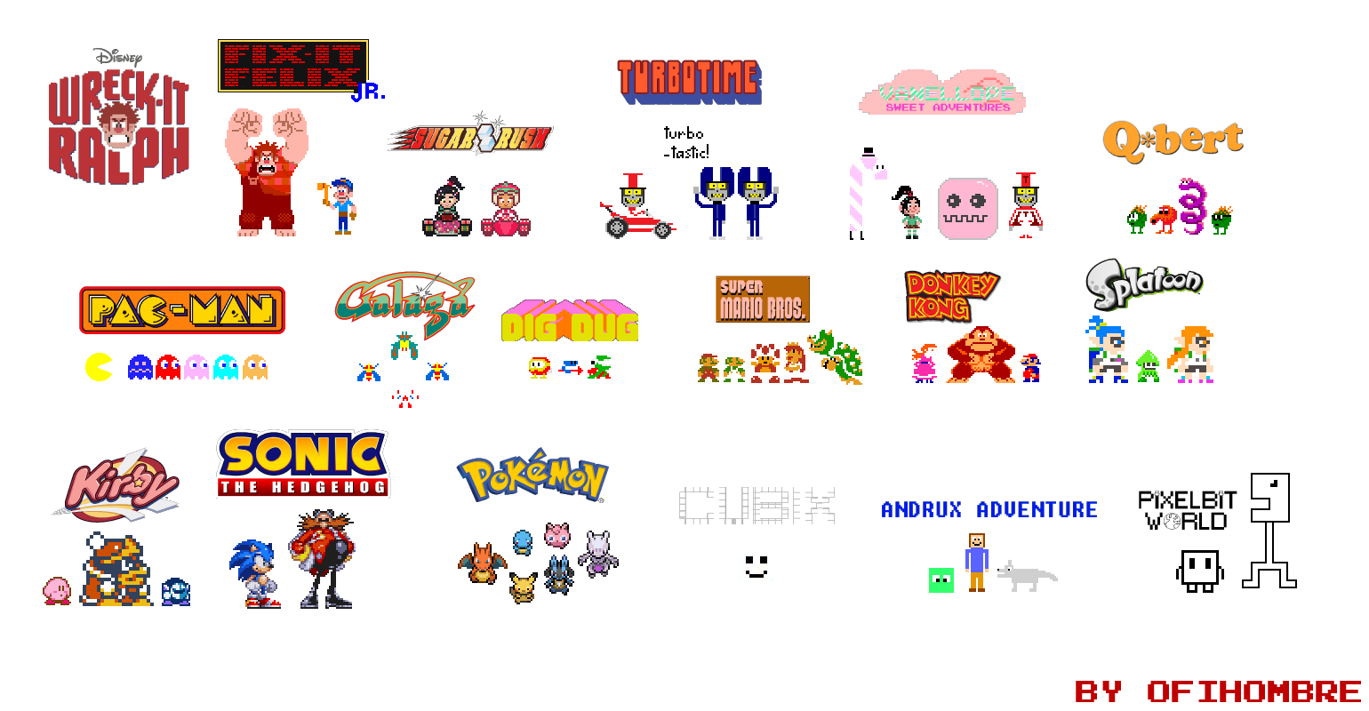Arcade-PC-Nintendo Sprite crossover list by ofihombre on DeviantArt
