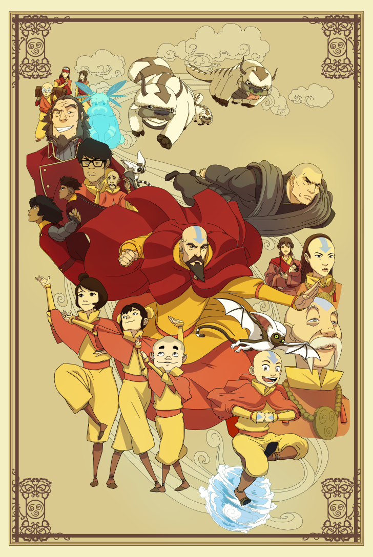 Safebooru - aang aerokinesis appa avatar: the last airbender avatar legends baby bald balding ...