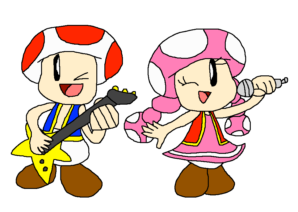 Rocken with Toad and Toadette by PokeGirlRULES on DeviantArt