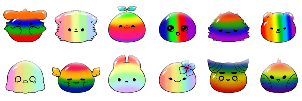 Rainbow Blobs Batch Name Your Price Open By Fox Cubed On Deviantart