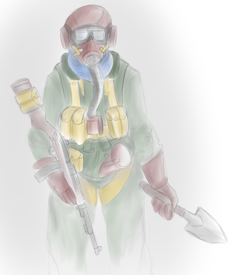 Dieselpunk soldier coloured by BROFISTICUSMAXIMUS on DeviantArt