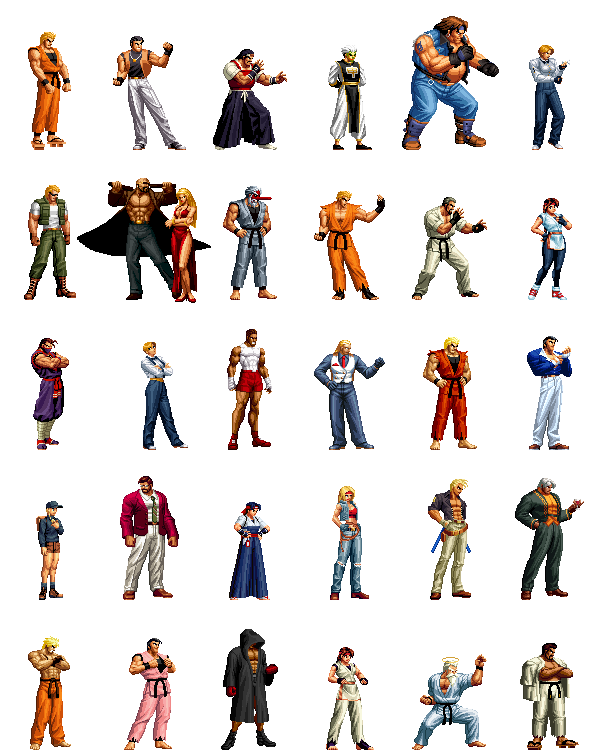 characters sprites style kof favourites by Juanch0billa on DeviantArt