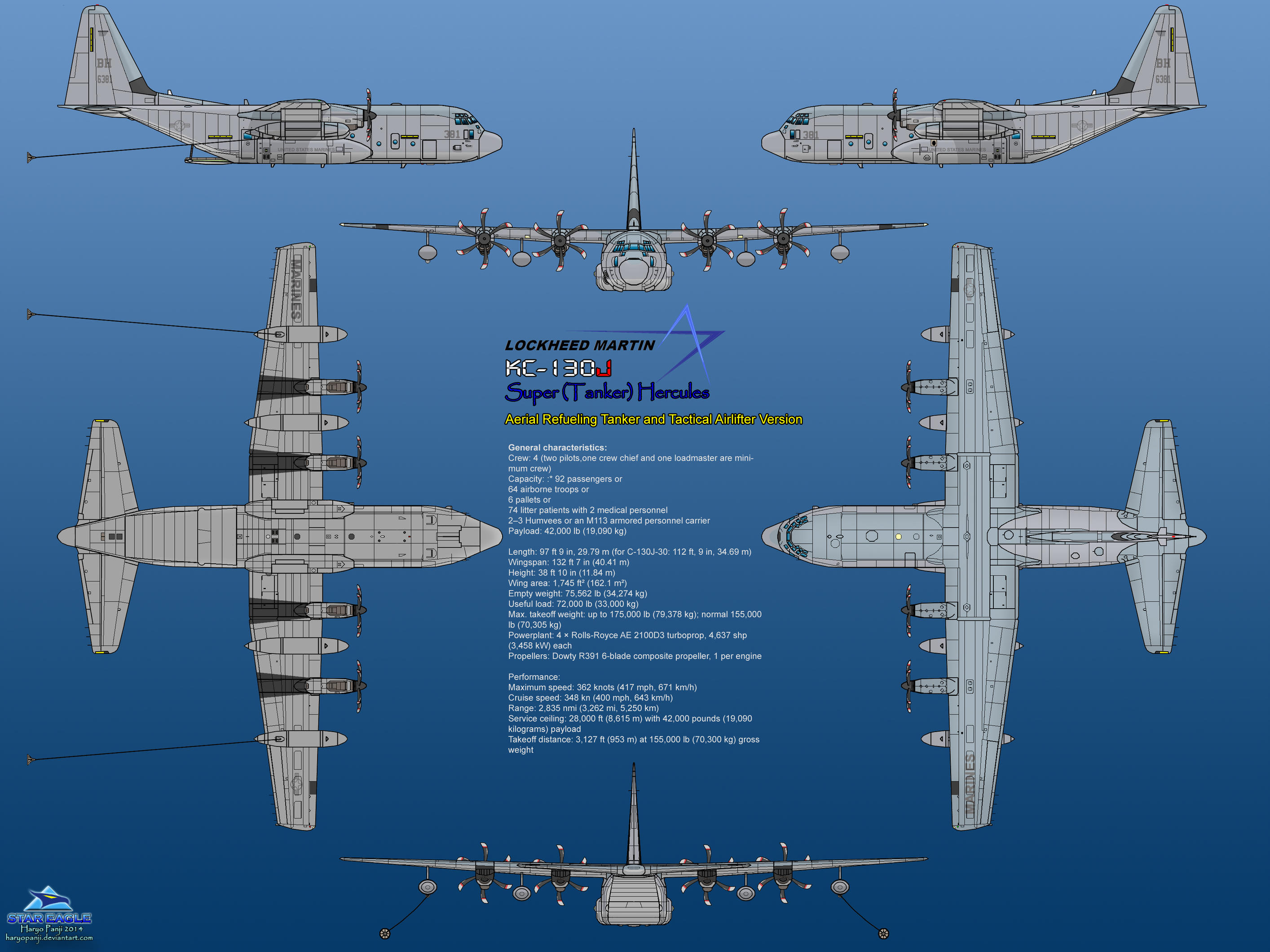 Lockheed Martin KC-130J Super (Tanker) Hercules by haryopanji on DeviantArt