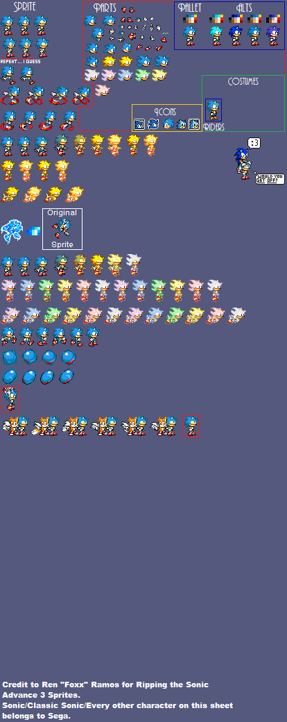 Classic Sonic Advance Sprite Sheet by SuperKirbylover1 on DeviantArt