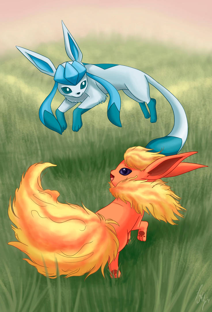 Flareon and Glaceon by laeity on DeviantArt