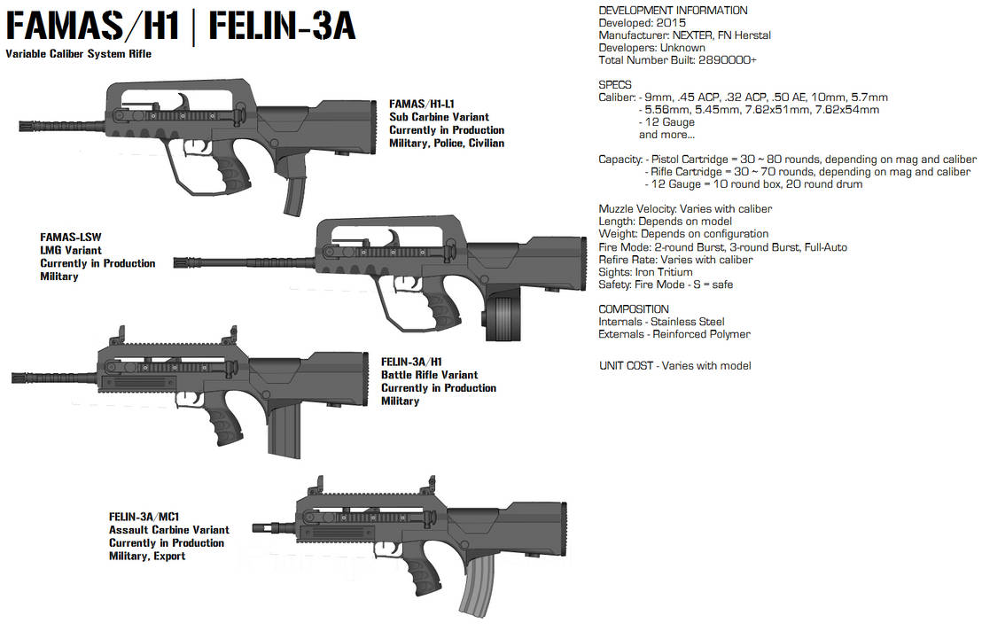 FAMAS-H1 | FELIN-3A Series by GrimReaper64 on DeviantArt