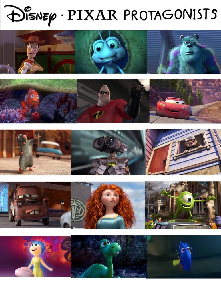 Disney PIXAR Protagonists by JustSomePainter11 on DeviantArt