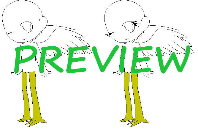 Human Bird base (P2U/MSPaint Friendly when brough) by OfYawnsAndSleeps ...