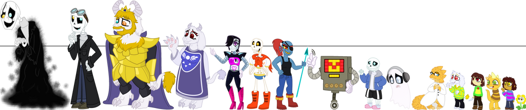 Undertale Headcanon Height Chart by StarryOak on DeviantArt