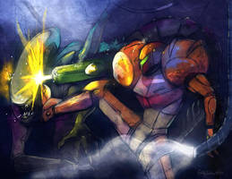 Metroid Reimagined - Samus vs Ridley by DavyWagnarok on DeviantArt