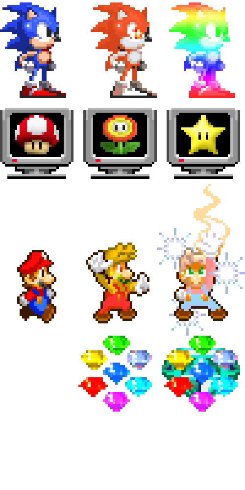 Sonic/Mario Power Up Swap Sprites by ThatBlobEbola-chan on DeviantArt