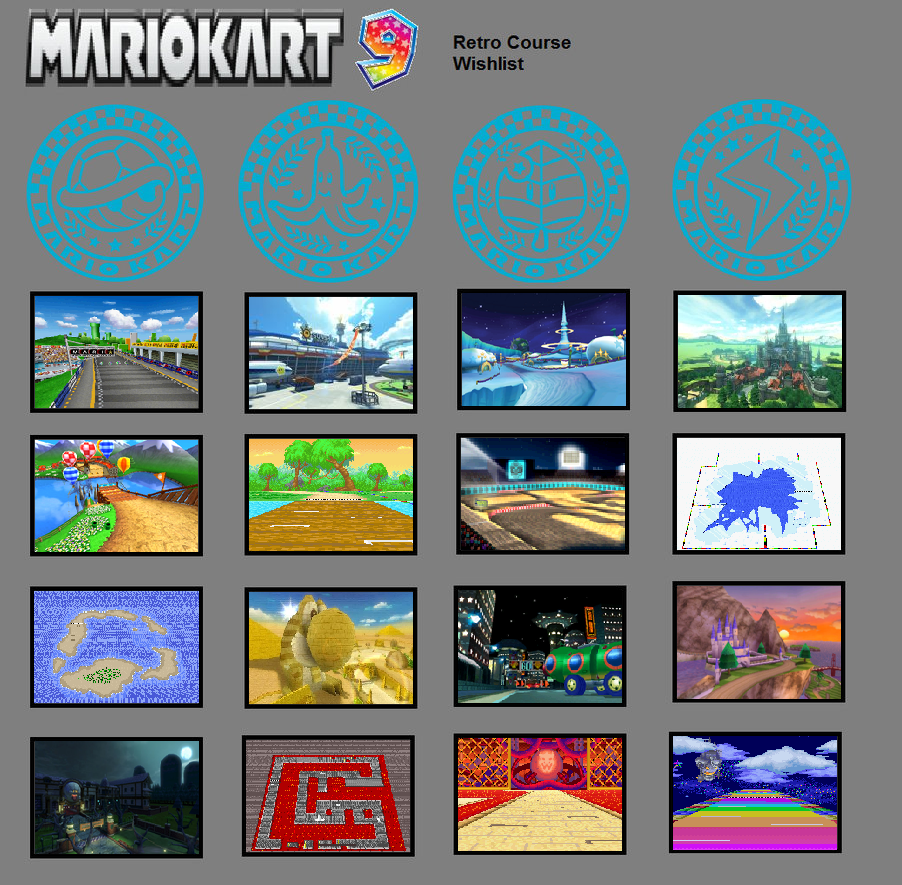 My Mario Kart 9 retro course list by Blessranger on DeviantArt