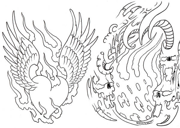 Tattoo Flash Sheet Outline by vikingtattoo on DeviantArt Tattoo Flash Sheet Outline by vikingtattoo on DeviantArt
