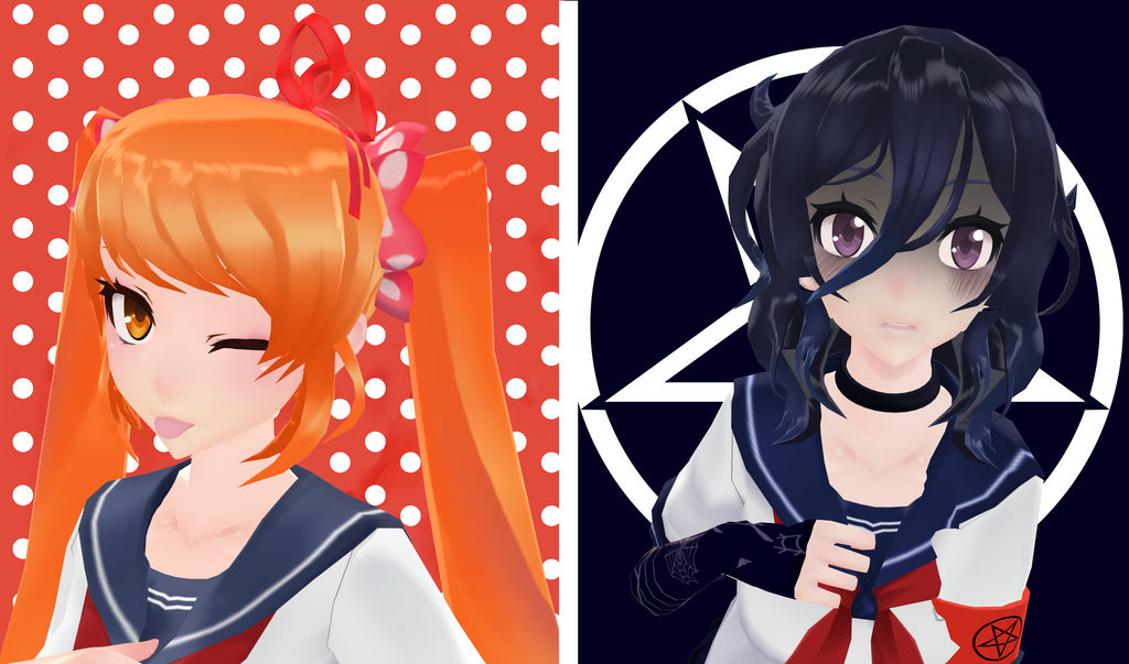 Mmd Yandere Simulator Oka And Osana By Nyehnyehnyehmeow On Deviantart