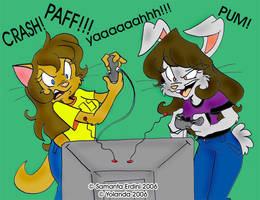 Yoli and Sarah in pajamas morning by Grobir on DeviantArt