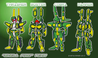 Shell Fire Team mecha lineup by metalformer on DeviantArt