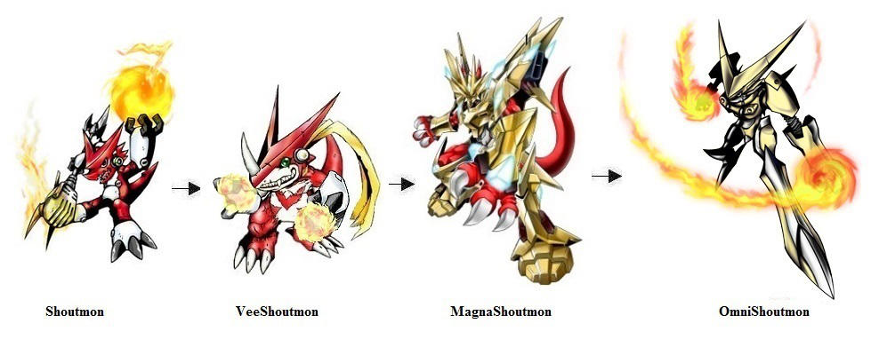 Shoutmon Fan Evolution line by Greencosmos80 on DeviantArt
