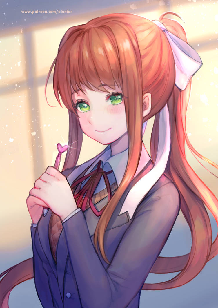 Monika - Doki Doki Literature Club [+ Speedpaint ] by AloNiar on DeviantArt