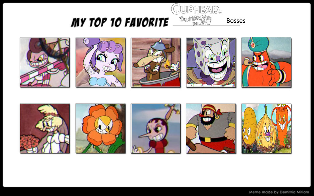 My Top 10 Cuphead Bosses by kirby65422 on DeviantArt